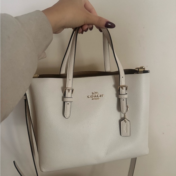 Coach | Bags | Coach Cream Leather Purse | Poshmark